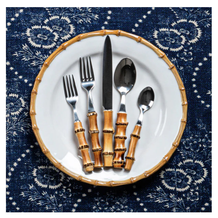 Juliska Classic Natural Bamboo Flatware, 5 Piece Place Setting ...
