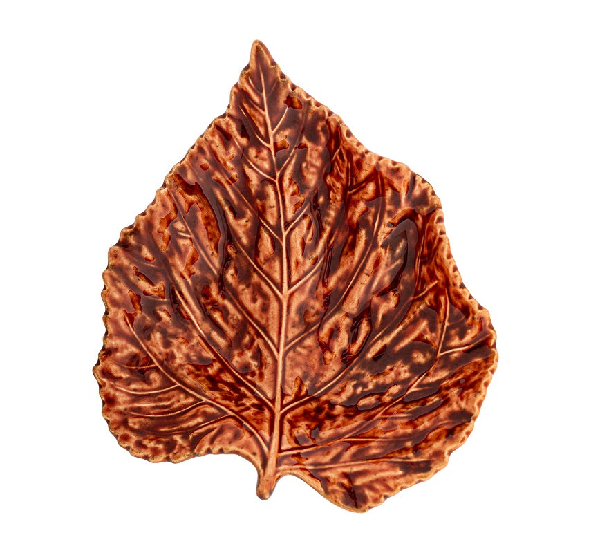 Gudrun Orange Birch Leaf Plate by Claudia Schiffer for Bordallo Pinhei ...