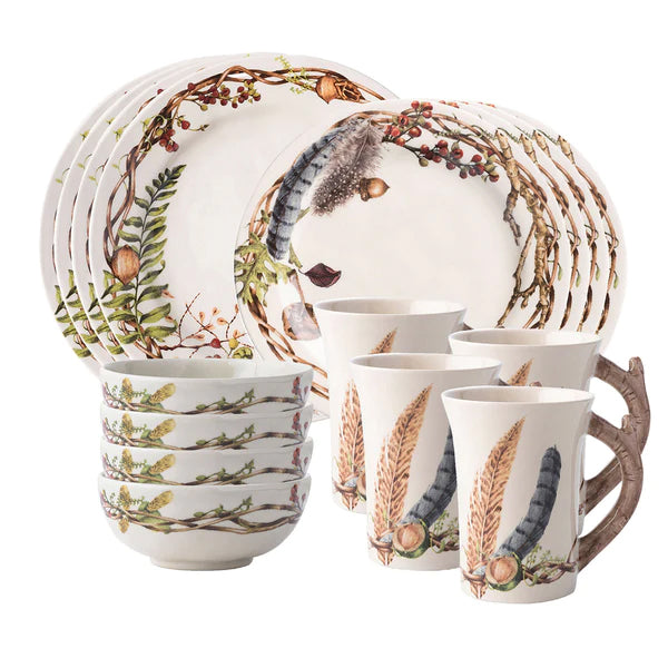 Juliska Forest Walk 16 Piece Set Dinnerware, Service for 4 - Amusespot ...