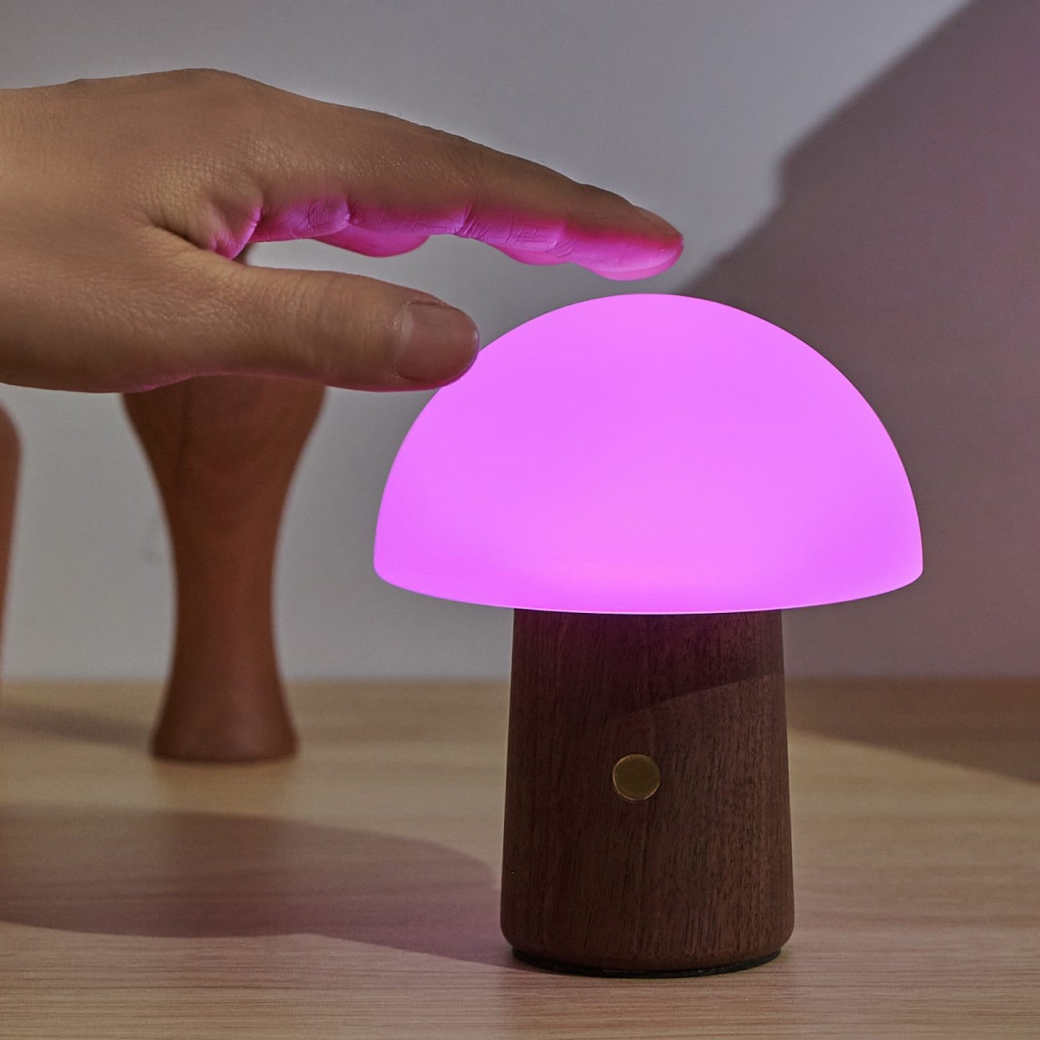 The Mini Alice Walnut Wood Mushroom LED Color Lamp - Amusespot - Unique ...