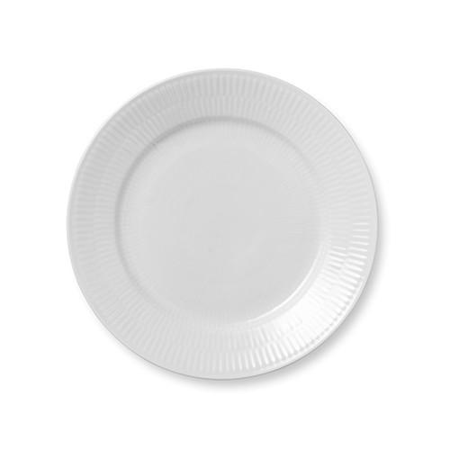 White Fluted Salad Plate, 8.75" by Royal Copenhagen - Amusespot ...