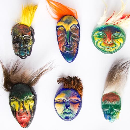 16 Wall-Mounted Glass Faces by Kjell Engmann for Kosta Boda#N# #N# #N ...