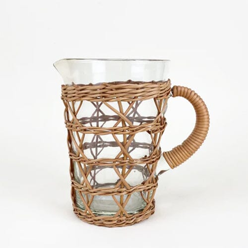 Rattan Caged Glass Pitcher, 47 oz. – Amusespot