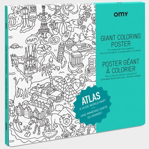 Atlas Coloring Poster, 27.5" x 39" by OMY Design & Play – Amusespot