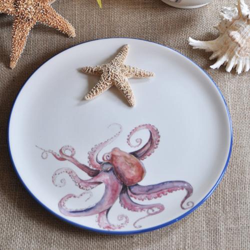 Octopus Dinner Plate, 10", Set of 6 by Abbiamo Tutto - Amusespot ...