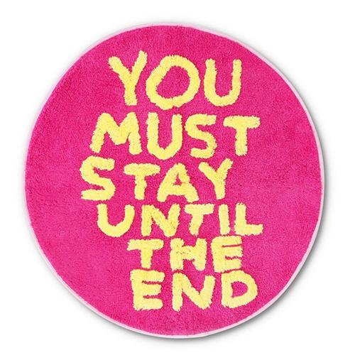 You Must Stay Until the End Circular Shag Rug, 27.5" by David Shrigley ...