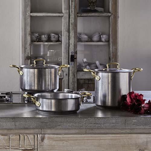 1965 Vintage Stainless Steel Stock Pot with Lid, 2 Handles by Sambonet ...